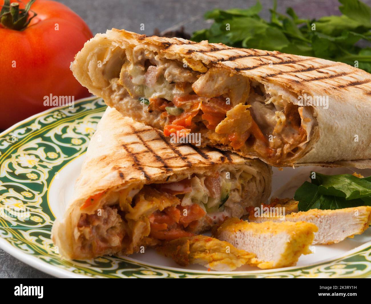 Fresh chicken shawerma vegetables hi-res stock photography and images ...