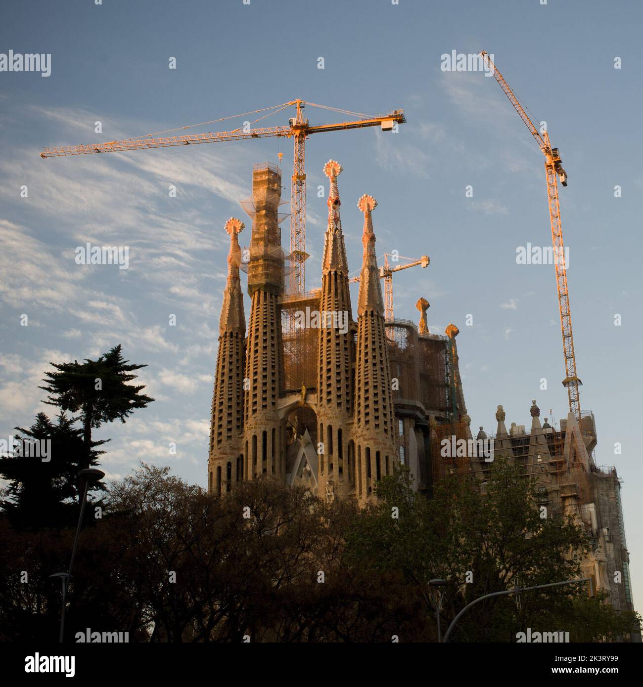 Passion facade of La Sagrada Familia basilica designed by Antoni Gaudi ...