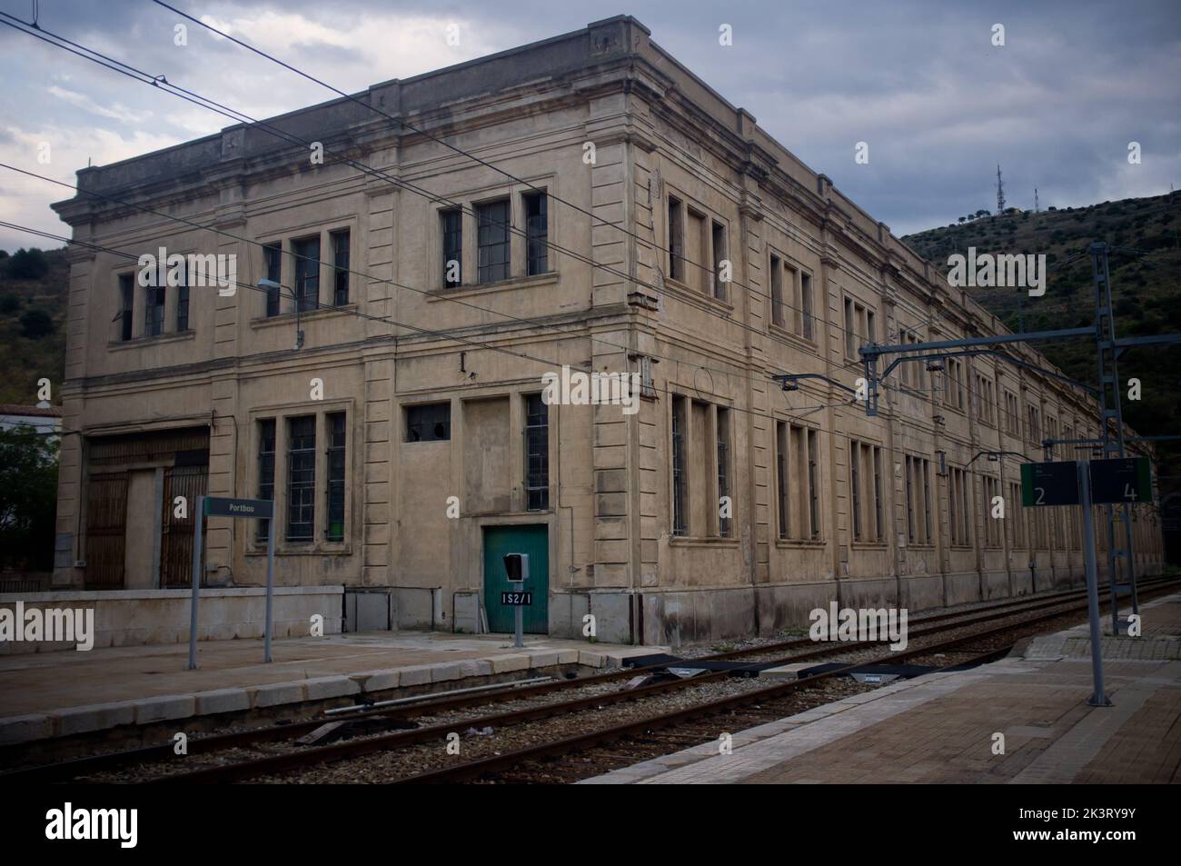 Building at Portbou train station, Girona, Catalonia, Spain Stock Photo ...