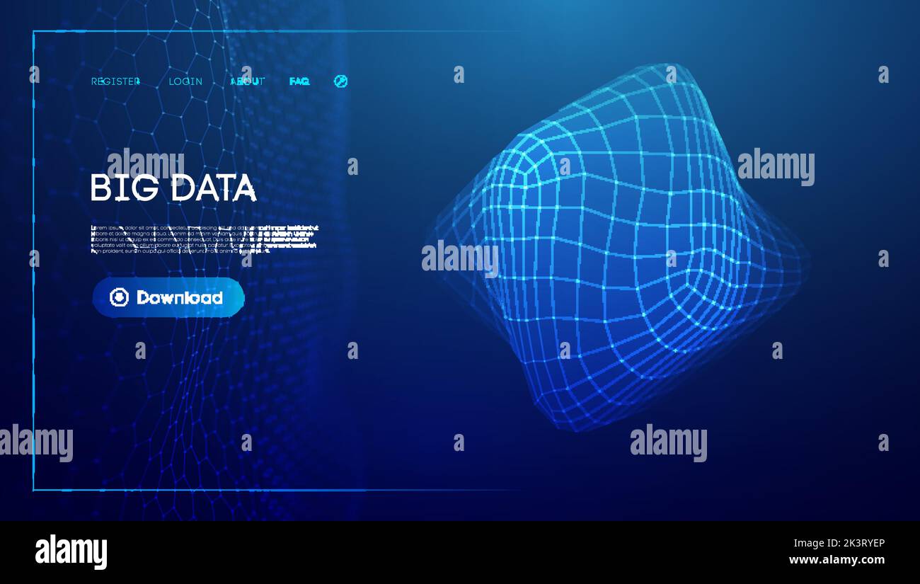 Big data cloud technology background. Blockchain technology service concept. Abstract network ...