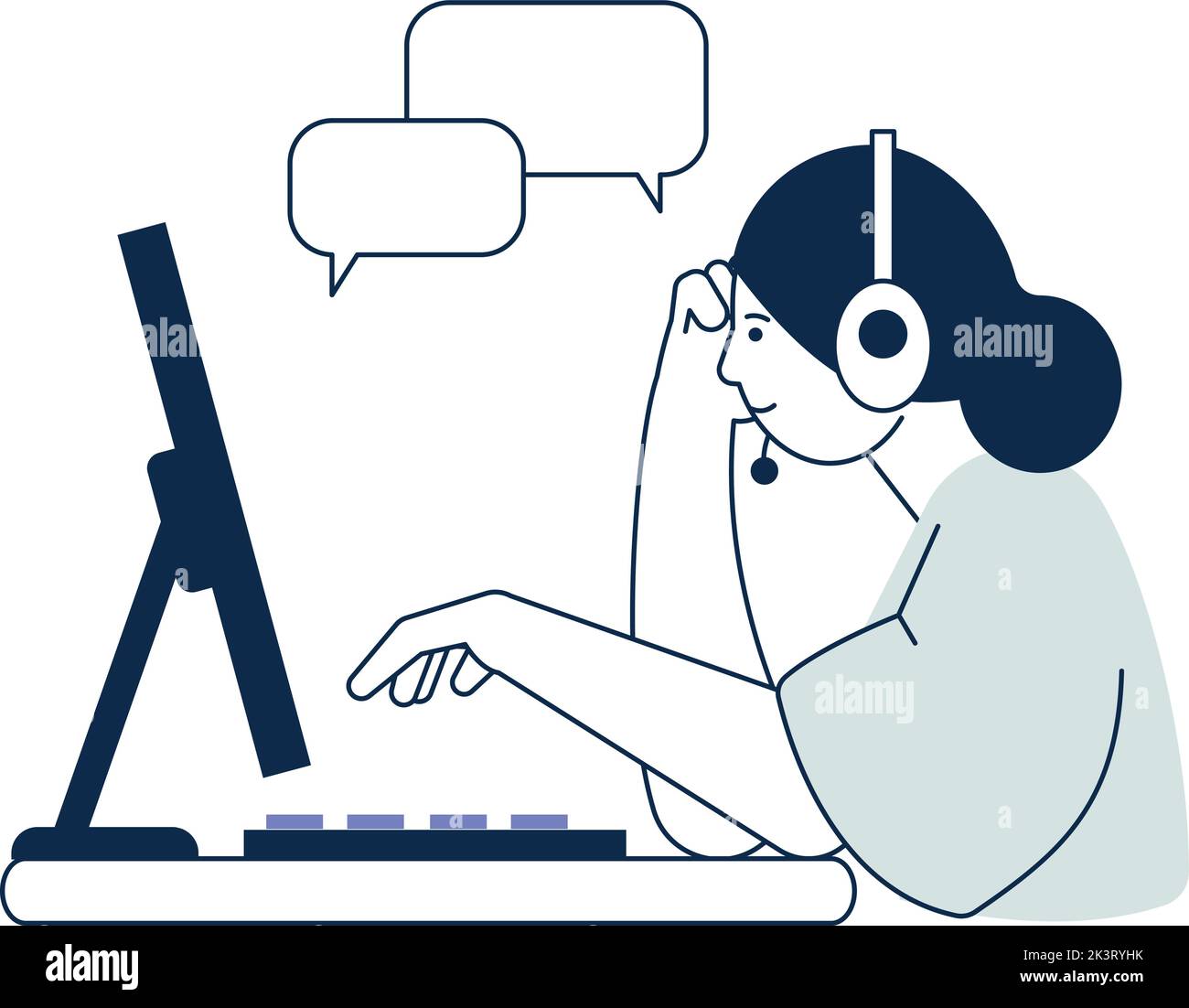 Call center happy manager Stock Vector Images - Alamy