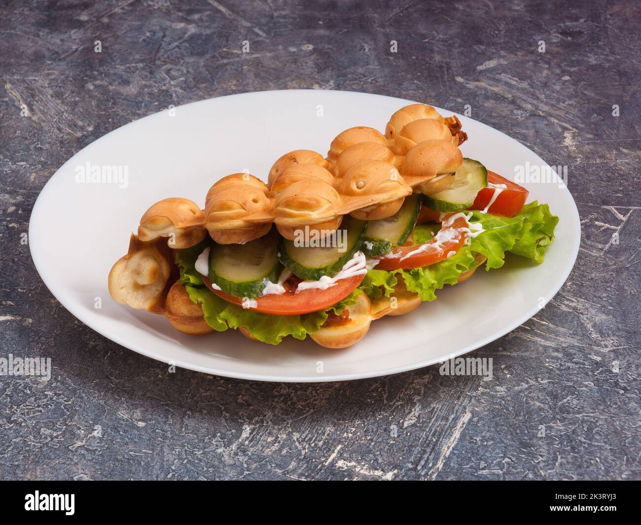 Waffle ham sandwich hi-res stock photography and images - Alamy