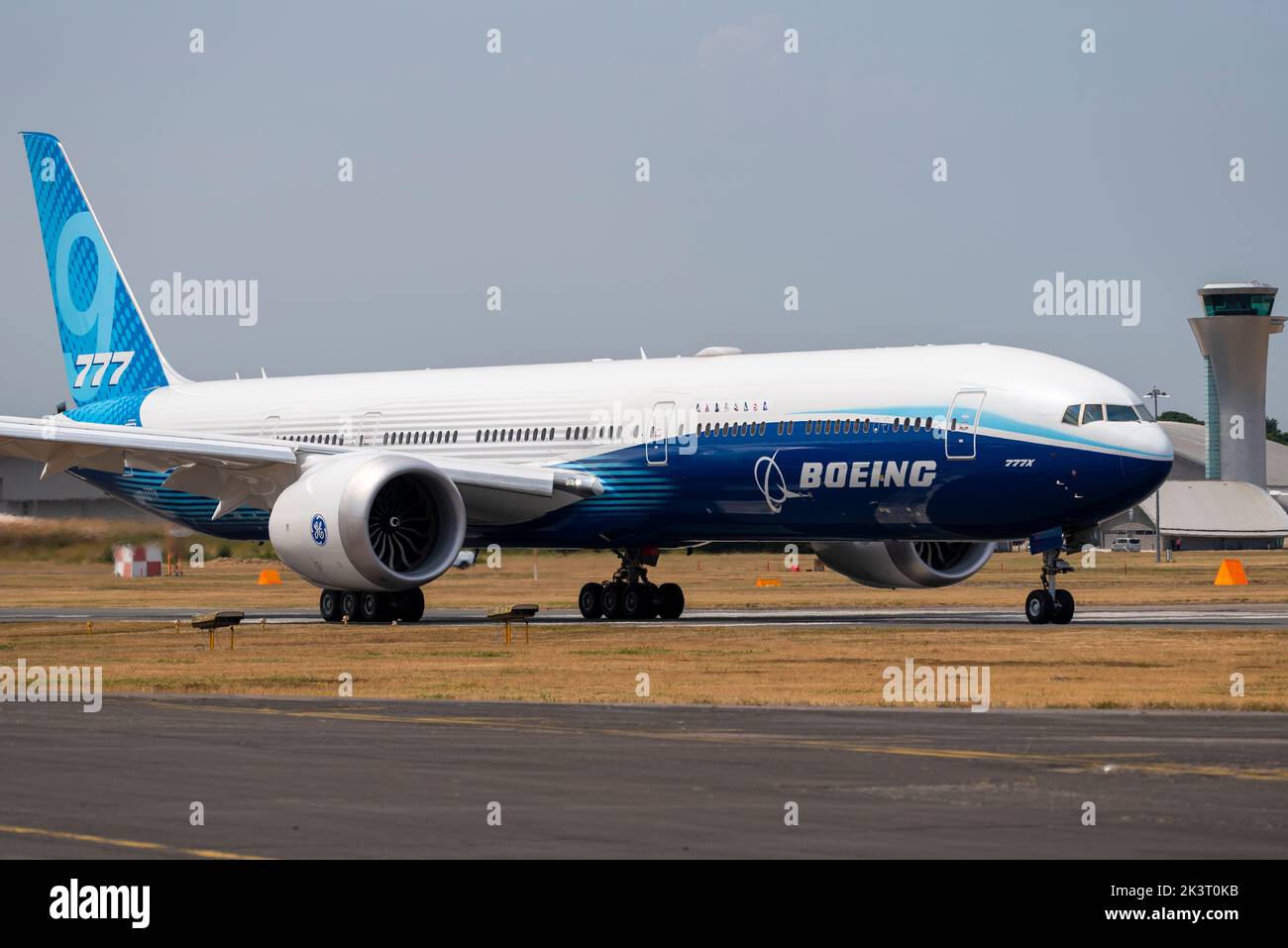 Boeing 777-9, also known as 777X, airliner jet plane at Farnborough ...