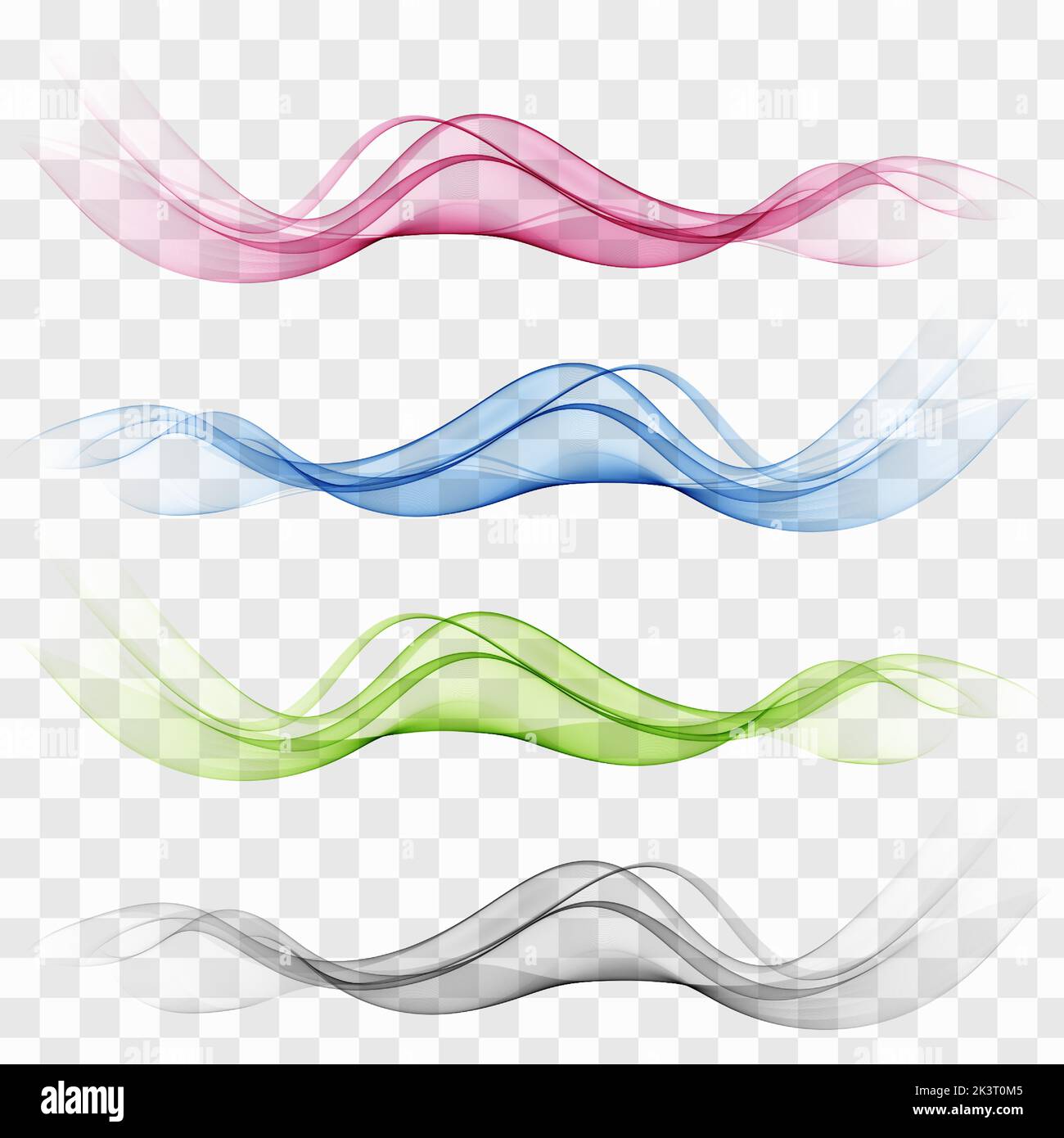 Collection of wavy shapes. Transparent element Wave background Blue ...