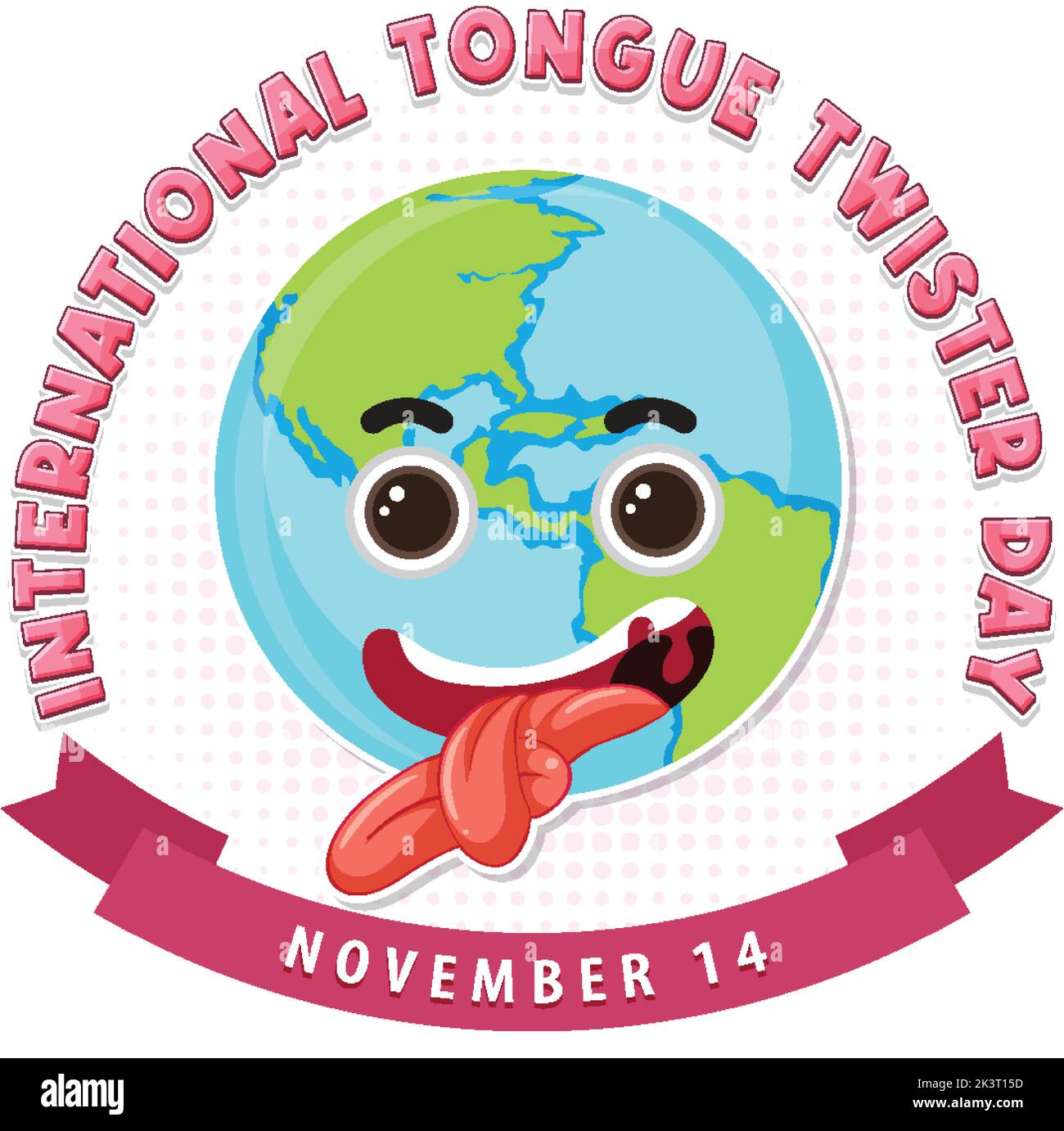 International tongue twister day logo design illustration Stock Vector ...
