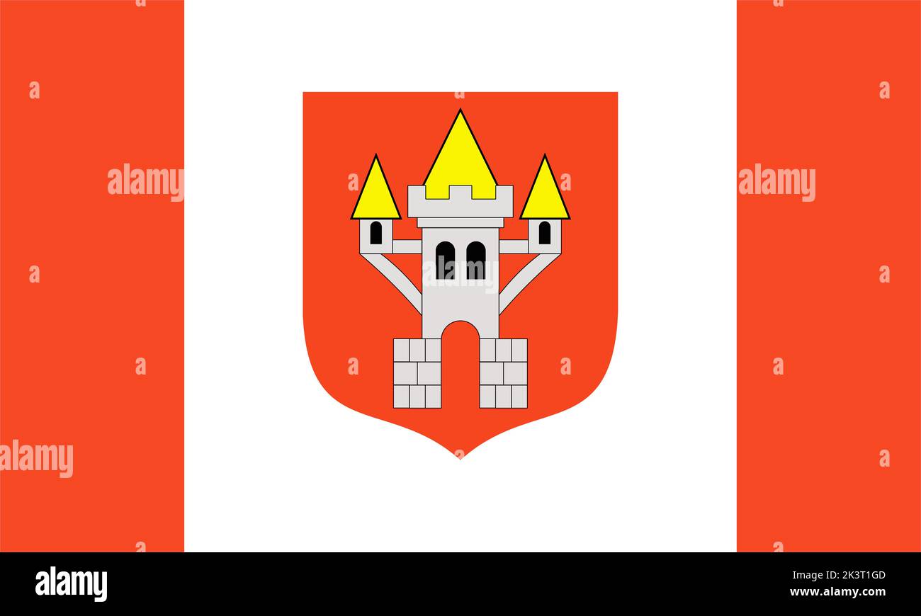 Top view of flag srem, Poland. Polish city. travel and patriot concept ...