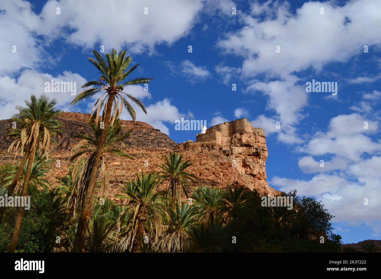 Historic castle in the oasis of Amtoudi in southern Morocco Stock Photo ...