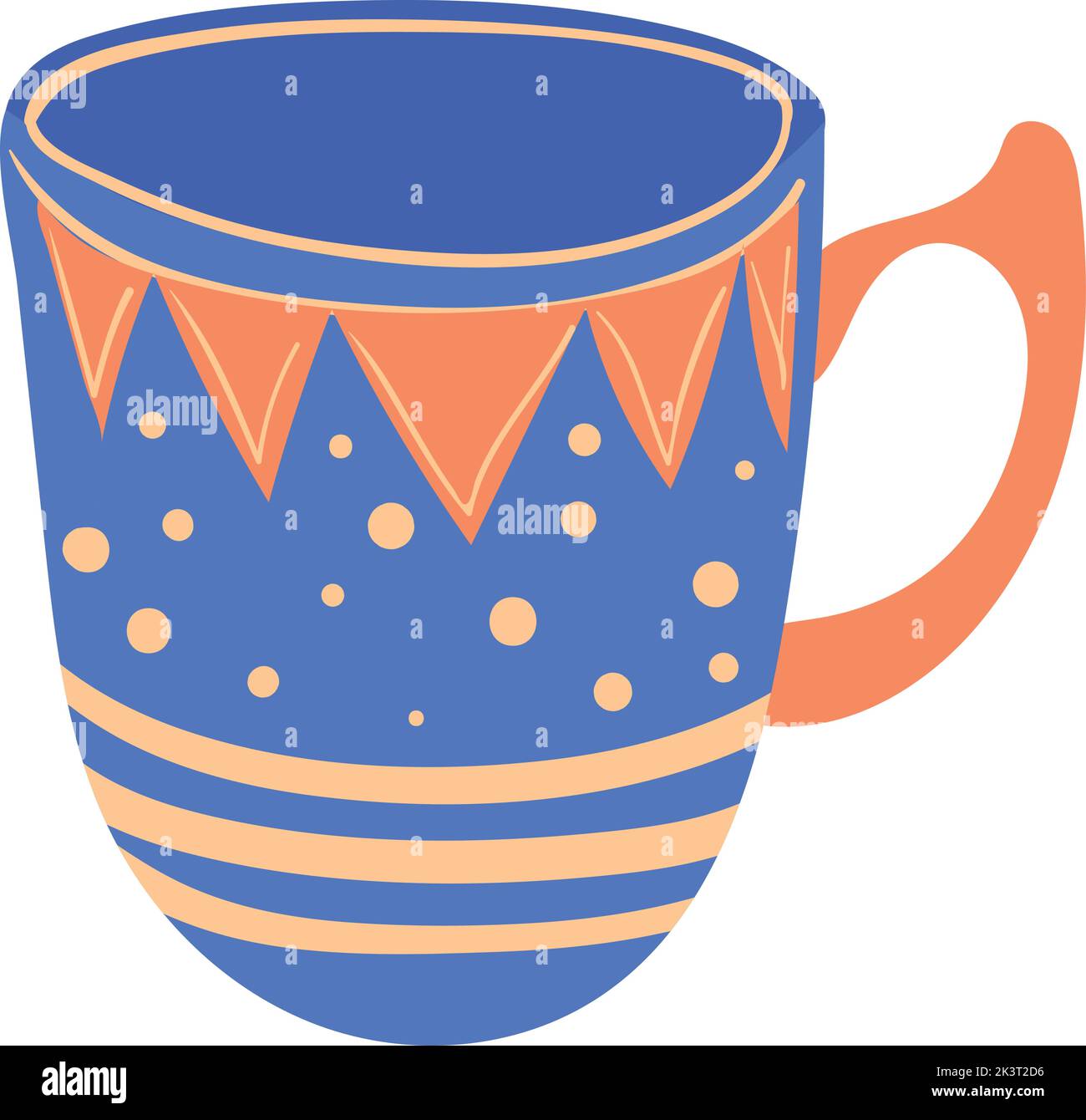 Hot drink mug. Cute ceramic cup icon isolated on white background Stock ...