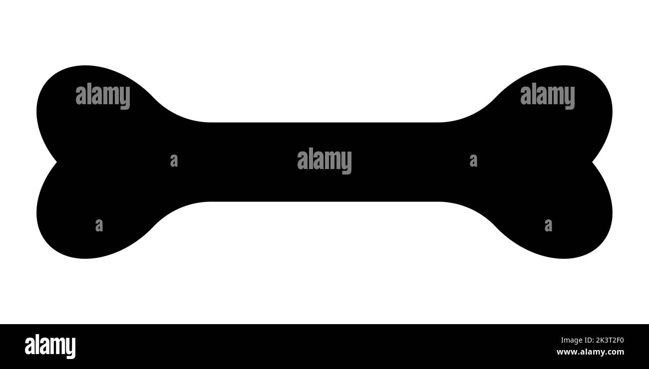 Black bone symbol of dog food. Vector illustration isolated on white ...