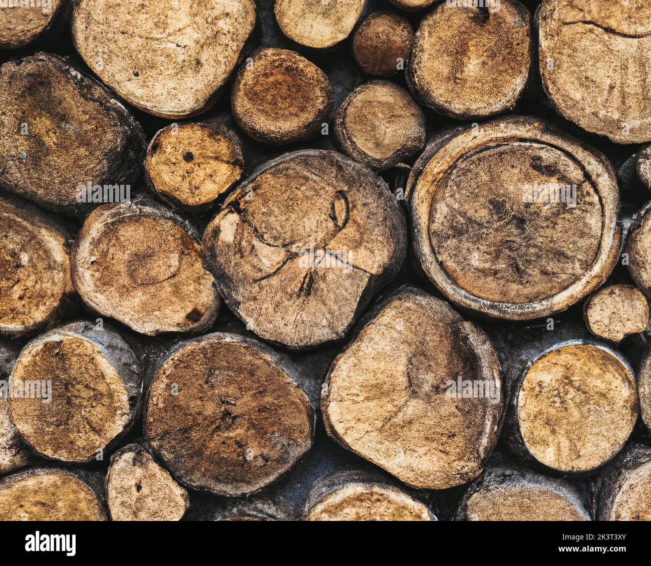 The top view of cut woods create a circular wooden pattern Stock Photo ...