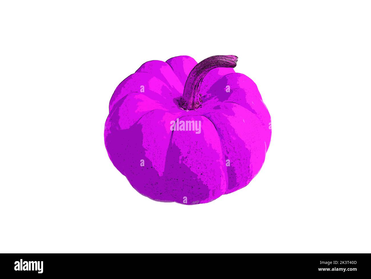Illustration of Pop Art Style Amazing Vivid Purple Pumpkin Isolated on ...
