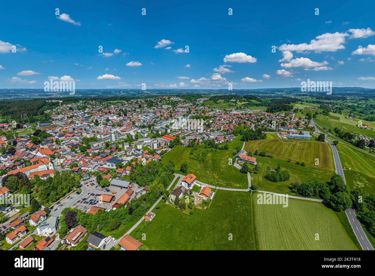 The small town of Lindenberg in the Allgaeu from above Stock Photo - Alamy