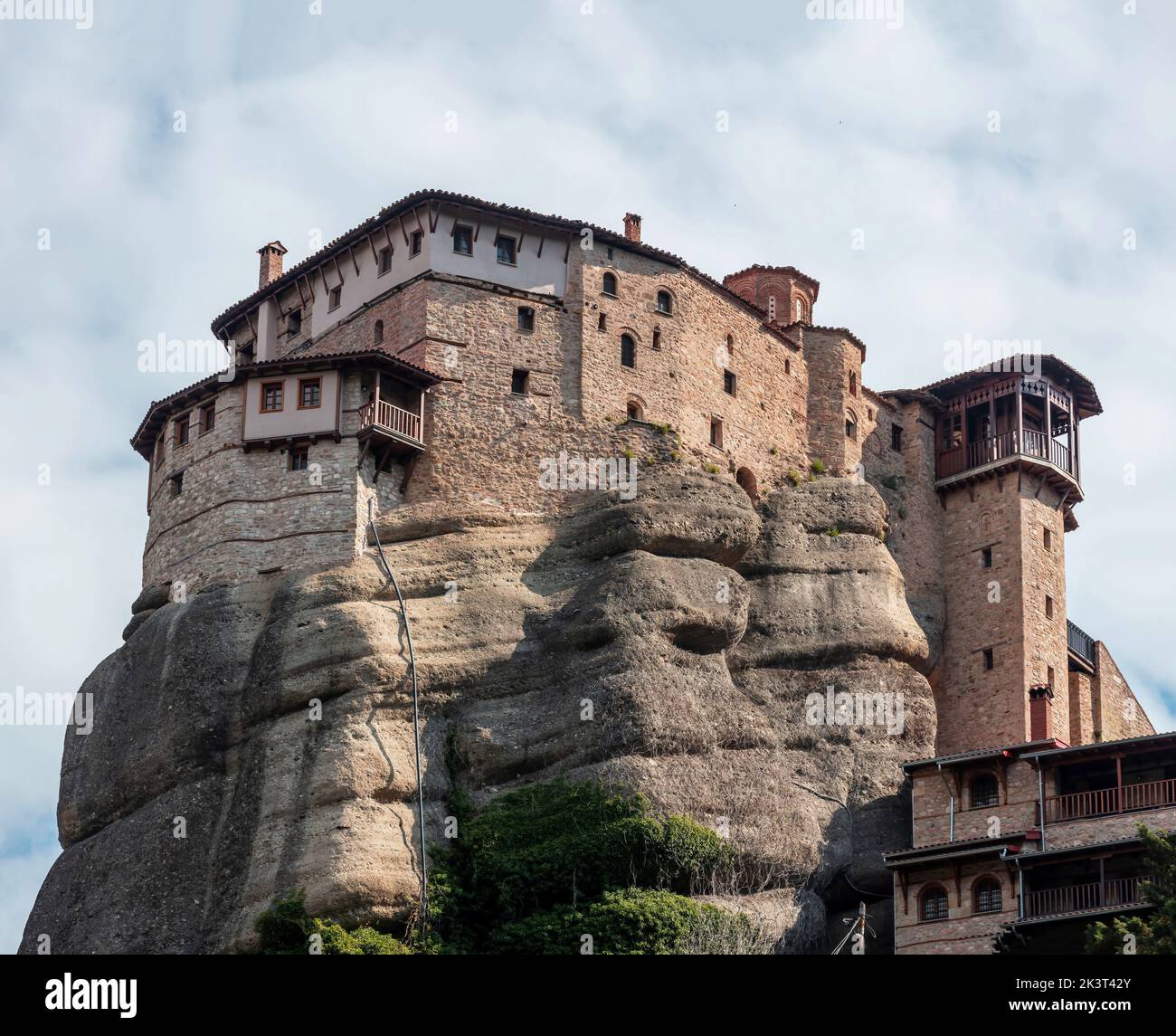 Meteora Greece. Holy Monastery of Rousanos Saint Barbara buildings on ...