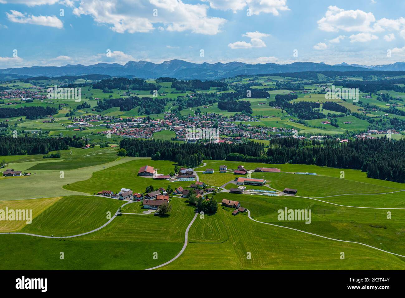 The small town of Lindenberg in the Allgaeu from above Stock Photo - Alamy