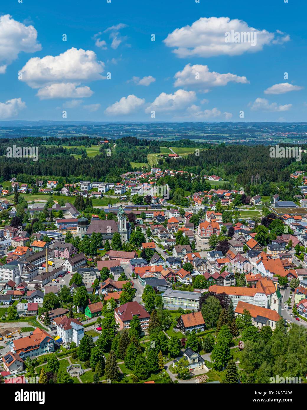 The small town of Lindenberg in the Allgaeu from above Stock Photo - Alamy