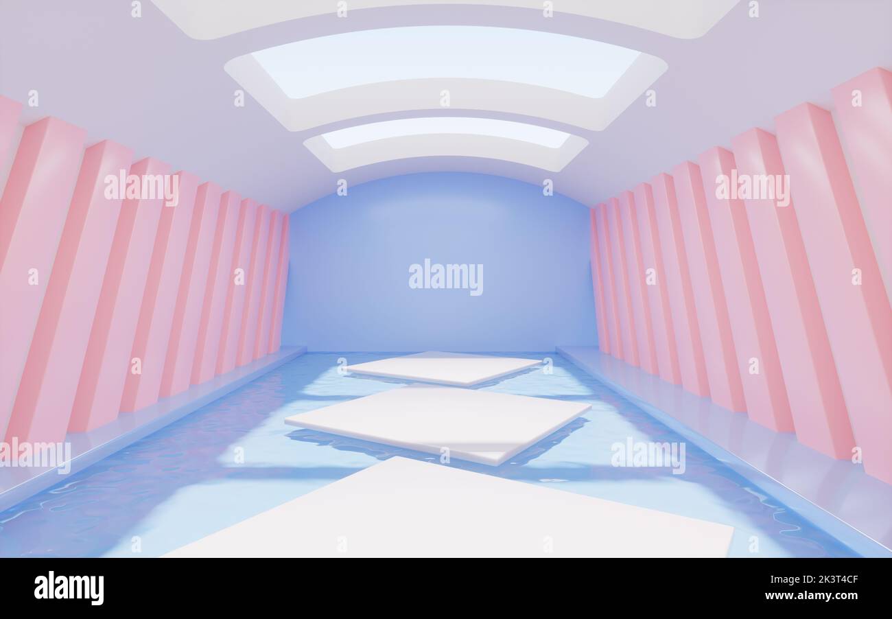 Empty stage with interior architecture, 3d rendering. Computer digital ...