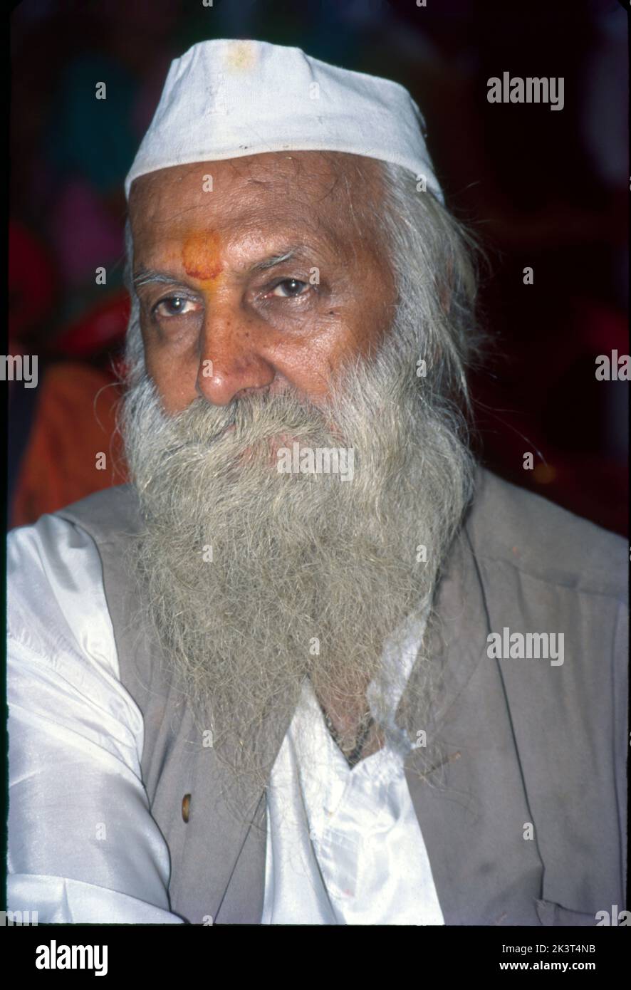 Portrait of a Priest with Big Beards, India Stock Photo - Alamy