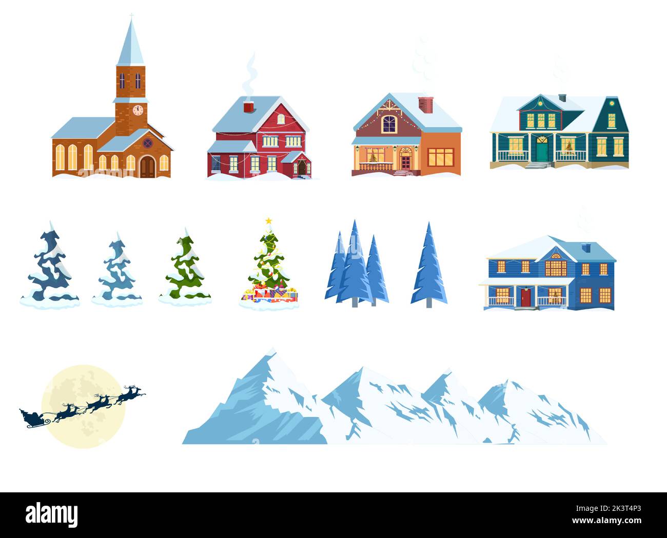 Evergreen house exterior Cut Out Stock Images & Pictures - Alamy