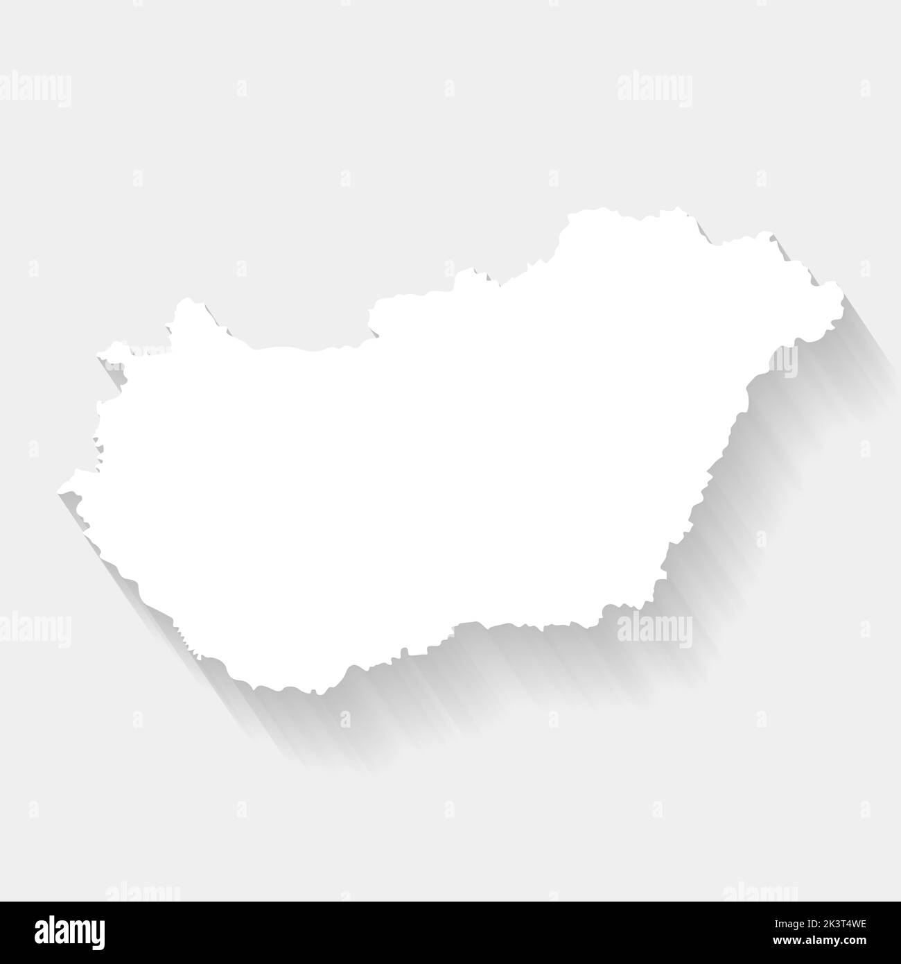 Simple white Hungary map on gray background, vector, illustration, eps ...