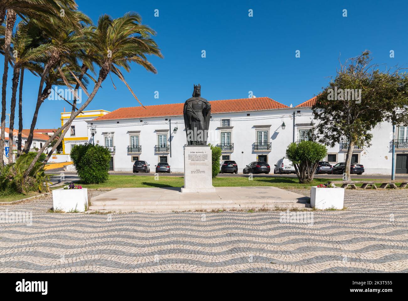 The Dom Manuel I monument in the historic center of the village of ...