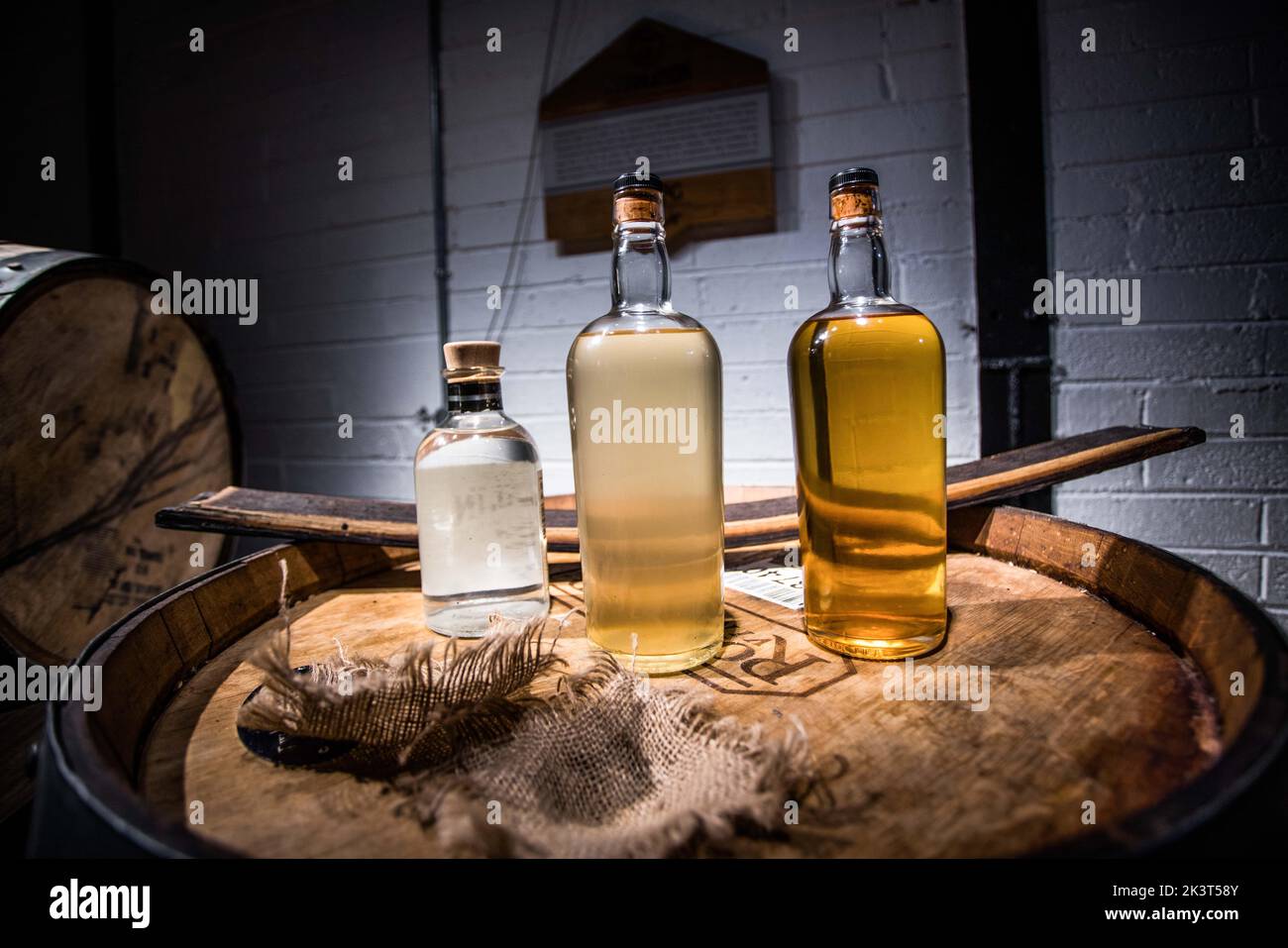 Different colors of distillation on an Irish whisky in dublin Stock ...