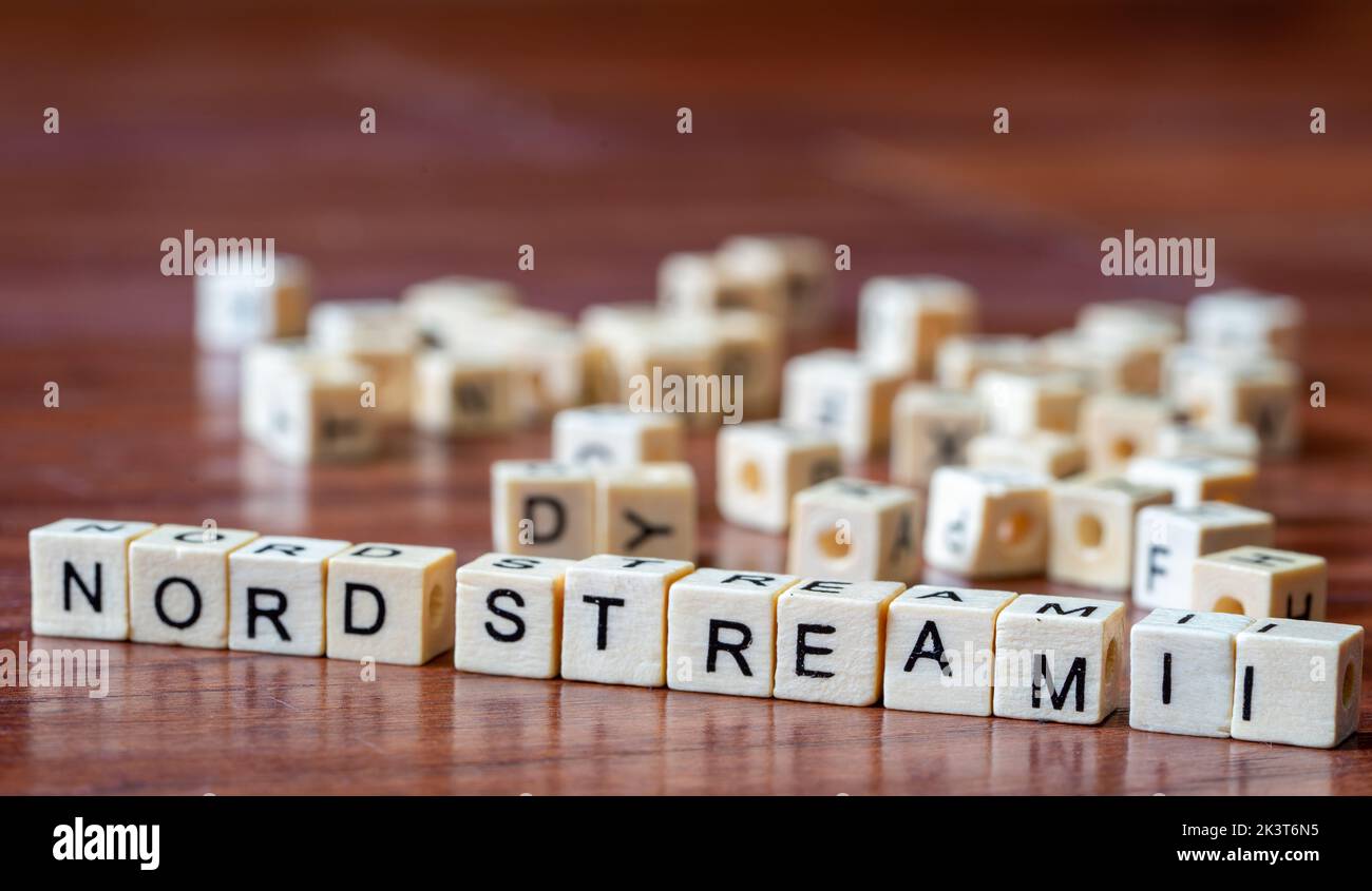 The word Nord Stream 2 in german Stock Photo - Alamy