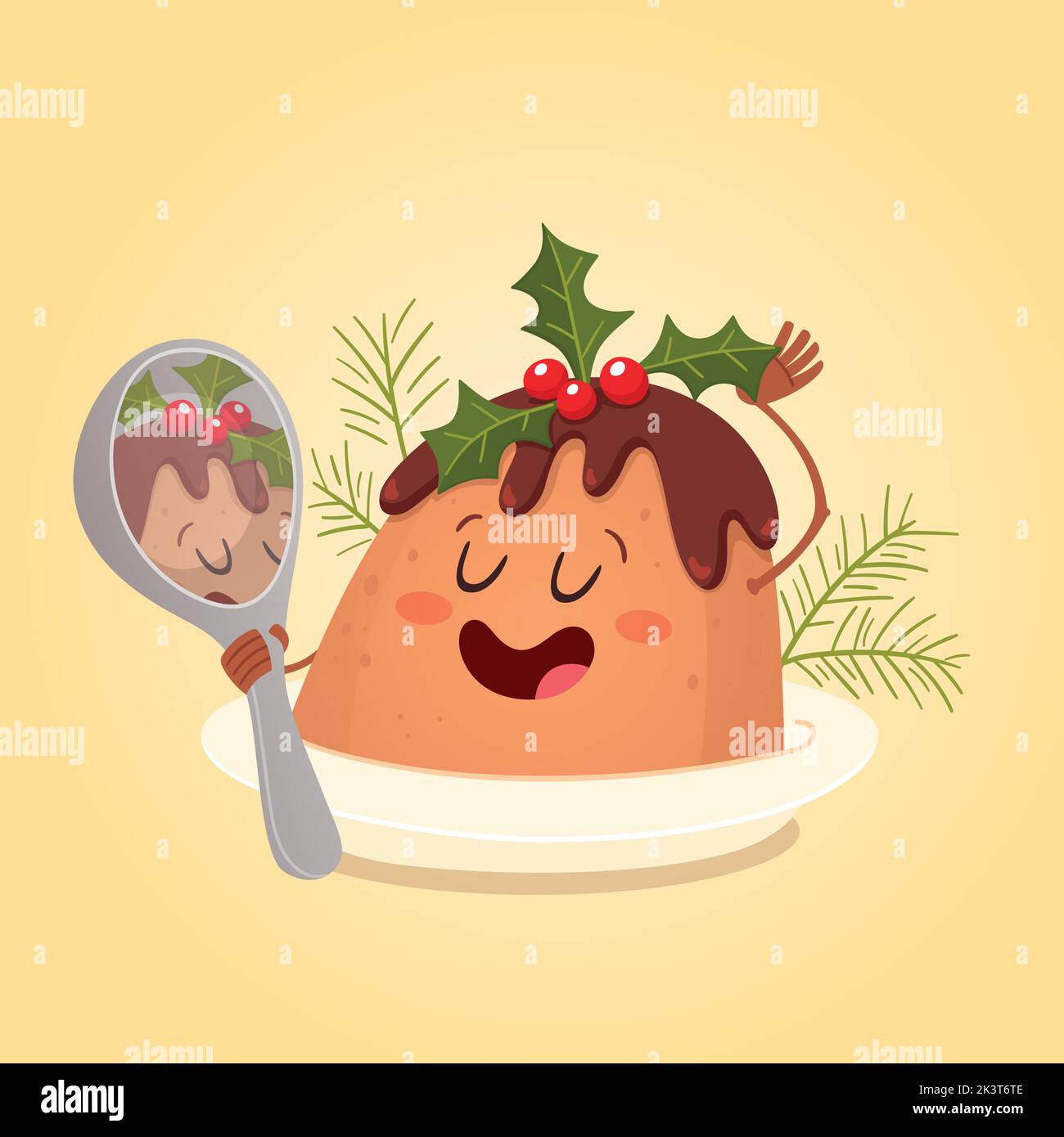Cartoon christmas pudding hi-res stock photography and images - Alamy