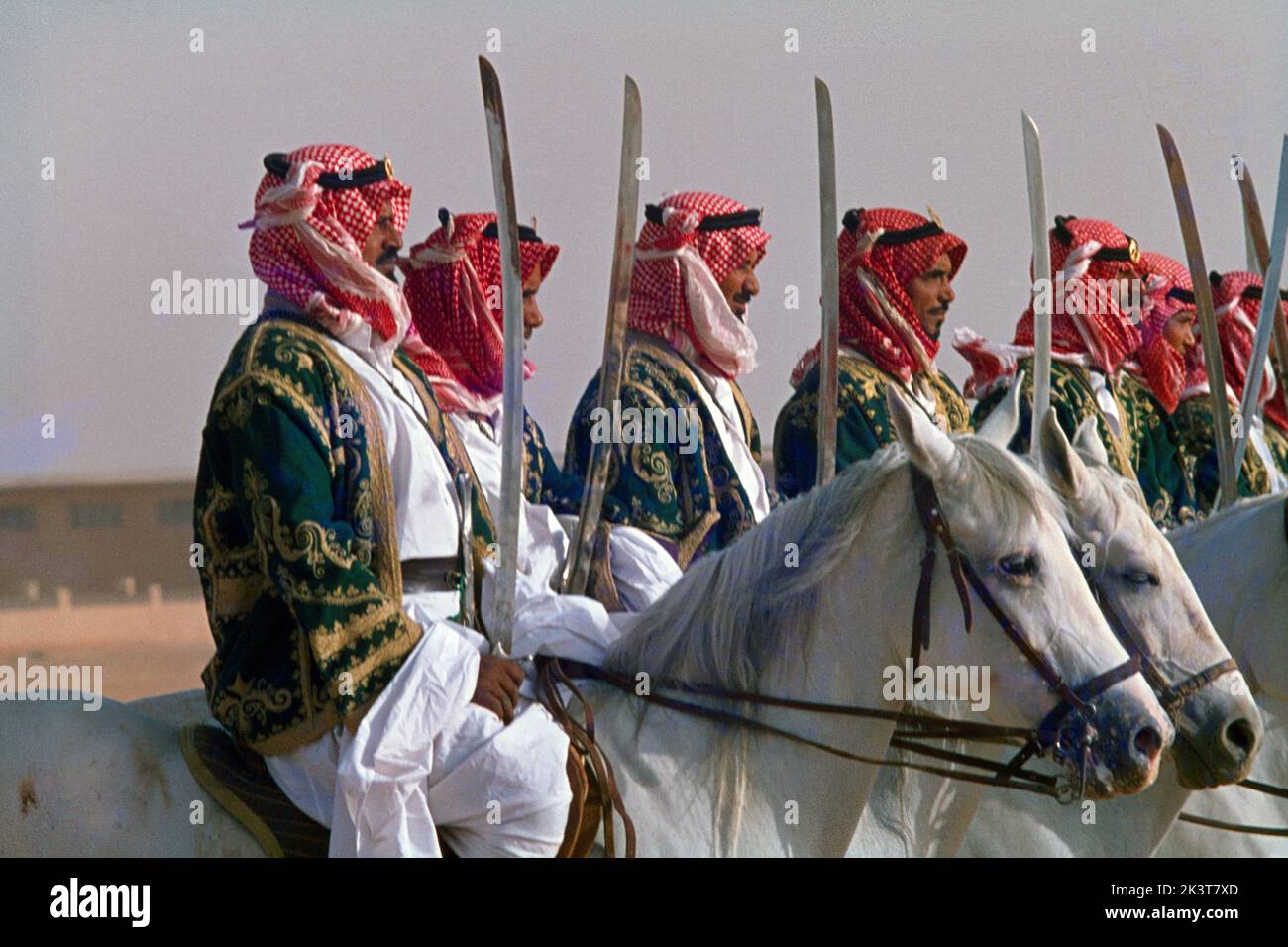 Riyadh Saudi Arabia The King's Royal Guards on Horses With Swords Stock ...