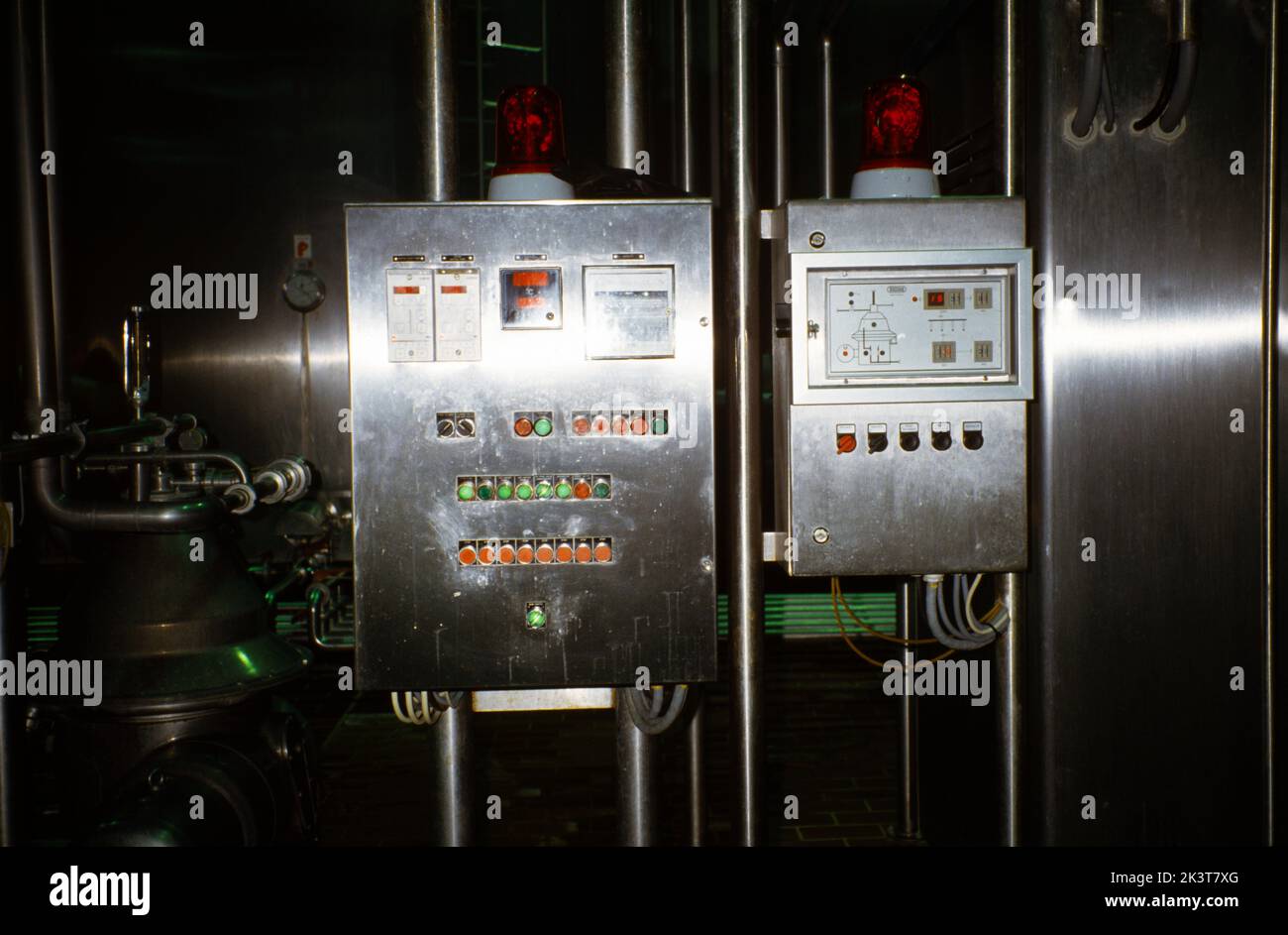 Abu Dhabi UAE Al Ain Dairy Farm Pasturising Tanks Control Panels Stock ...