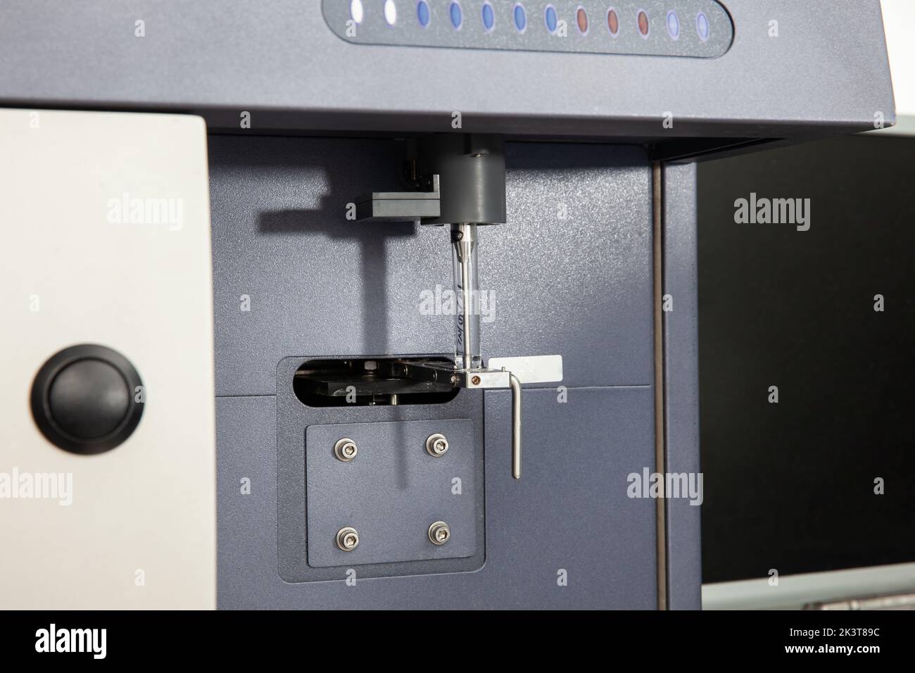 Test tube containing a patient sample loaded on the flow cytometer ...