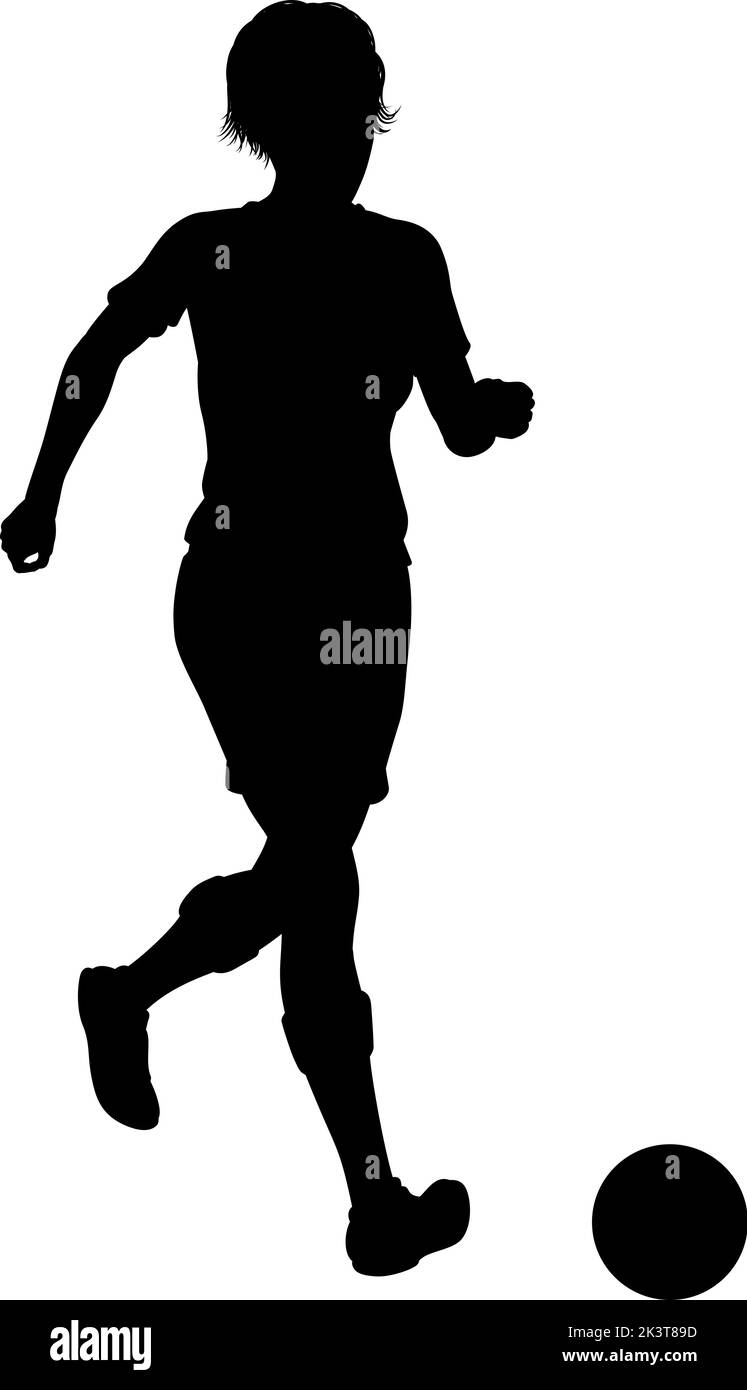 Woman Soccer Football Player Silhouette Stock Vector Image & Art - Alamy