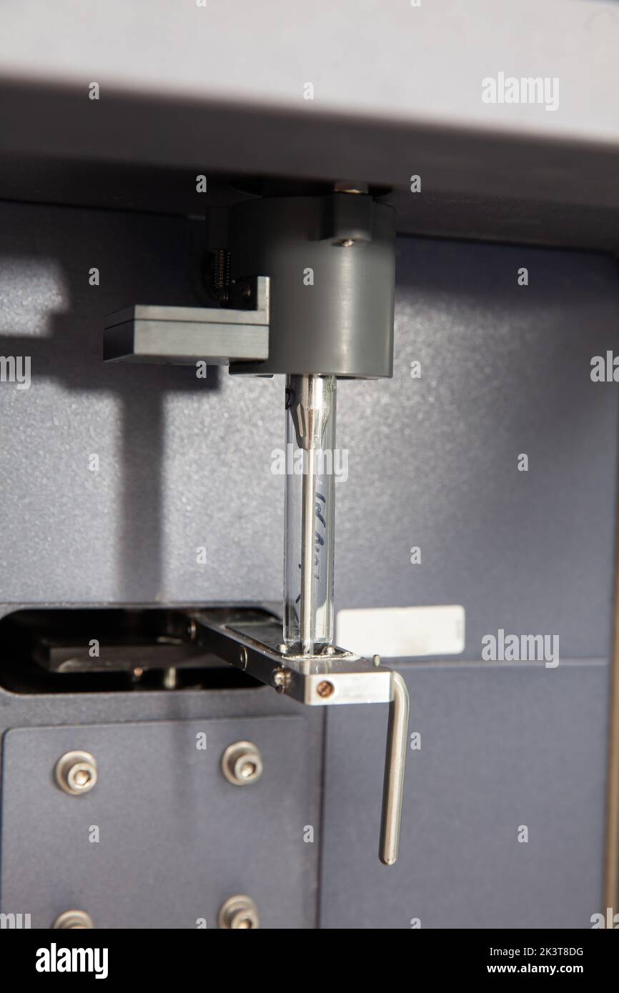 Test tube containing a patient sample loaded on the flow cytometer ...