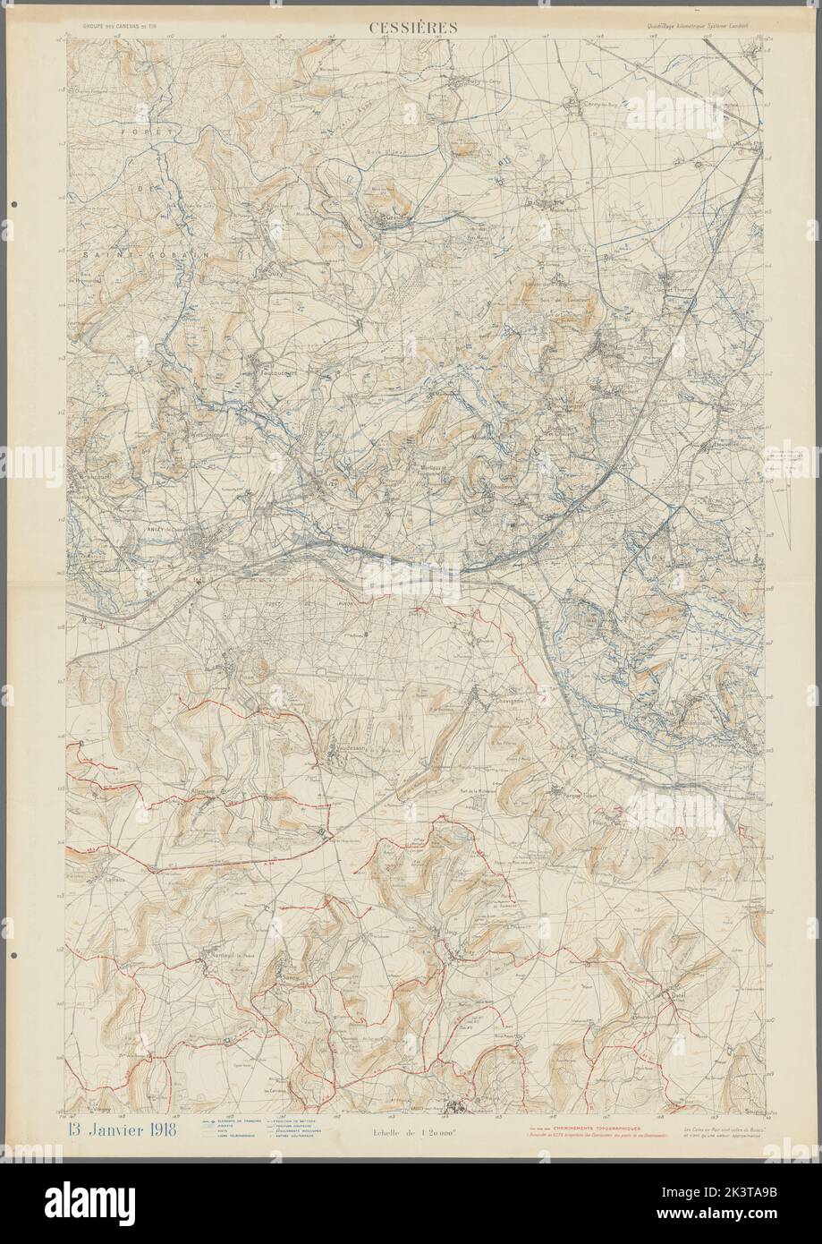 Cessières Cartographic. Maps, Topographic maps, Military maps. 1918 ...