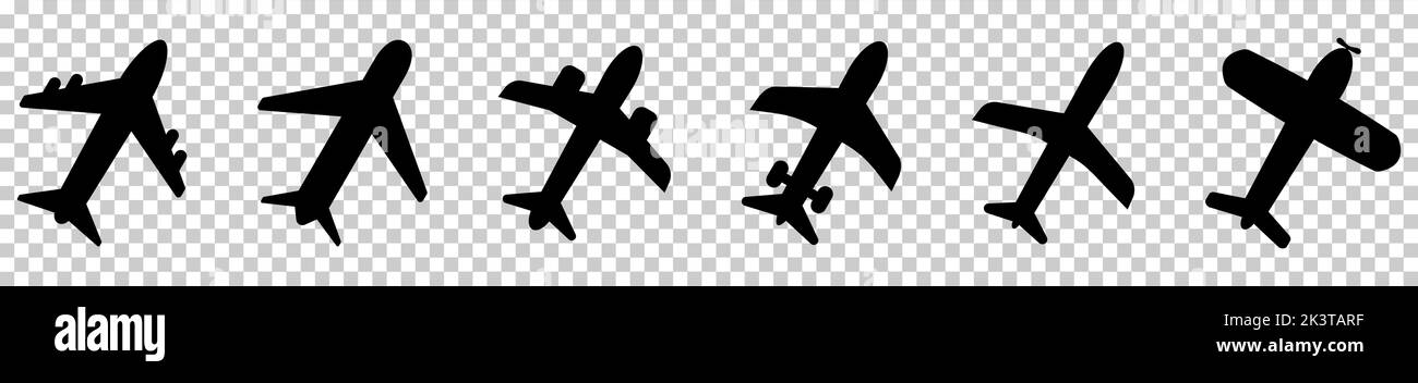 Airplane icons. Aircrafts flat style. Vector illustration isolated on ...