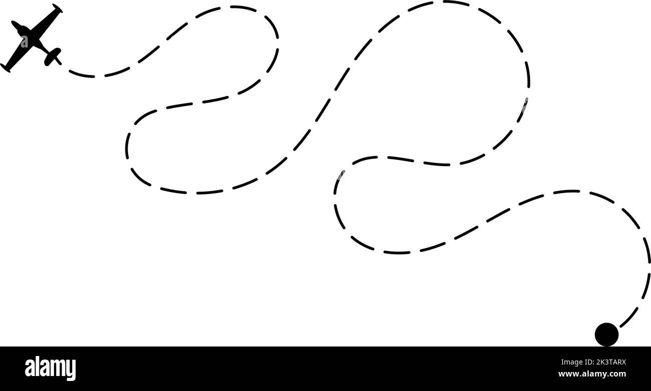 Aerial transport path. Flight logistic. Plane trace Stock Vector Image ...