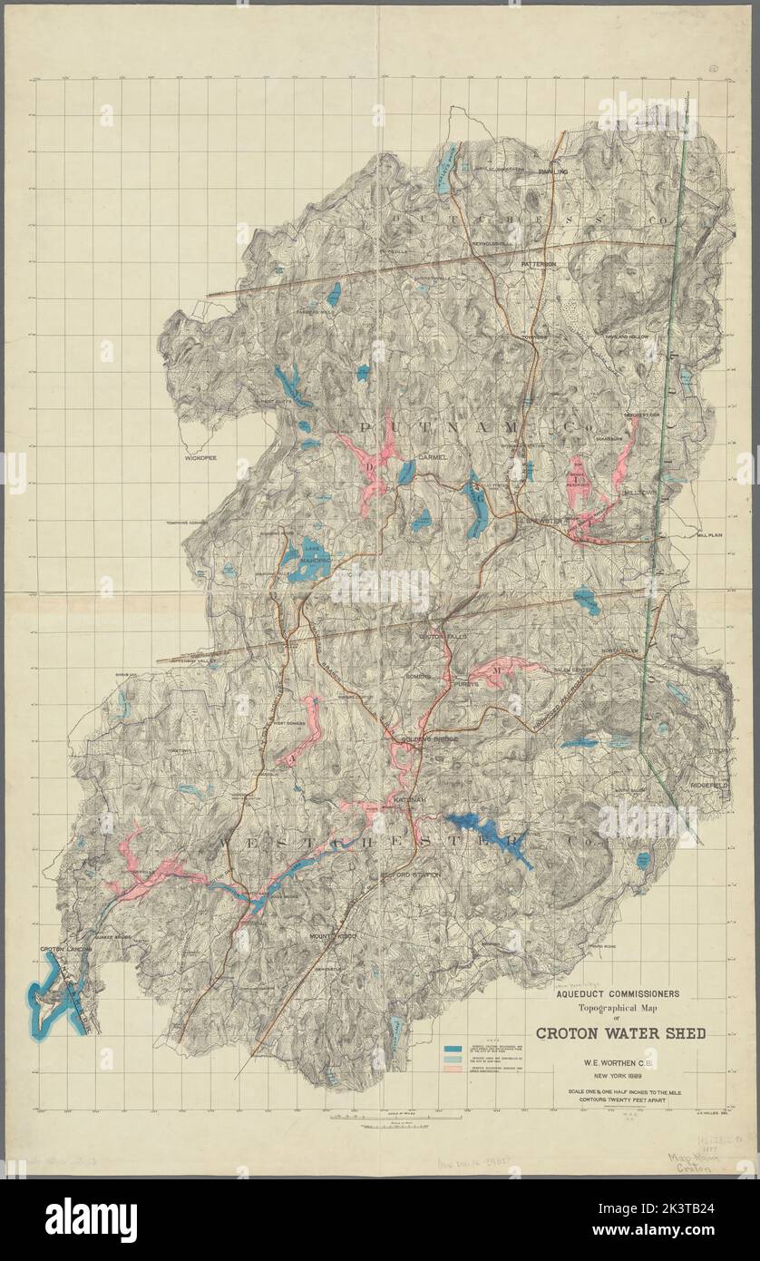 Aqueduct Commissioners topographical map of Croton Water Shed ...