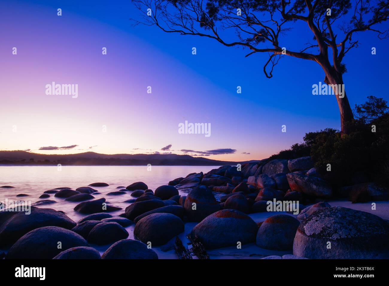 Binalong Bay Sunset in Tasmania Australia Stock Photo - Alamy