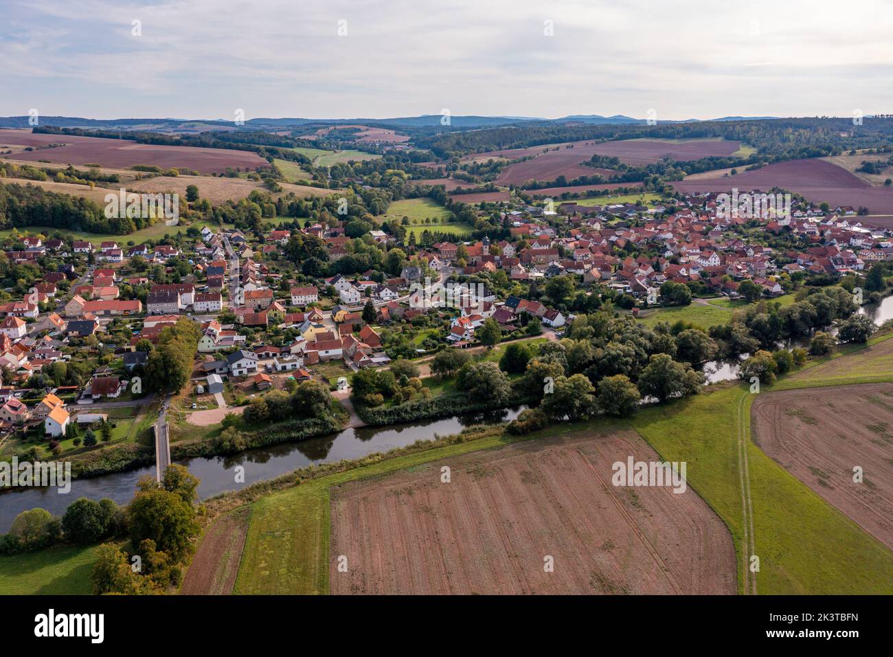 The Werra River between Hesse and Thuringia at Lauchröden Stock Photo ...