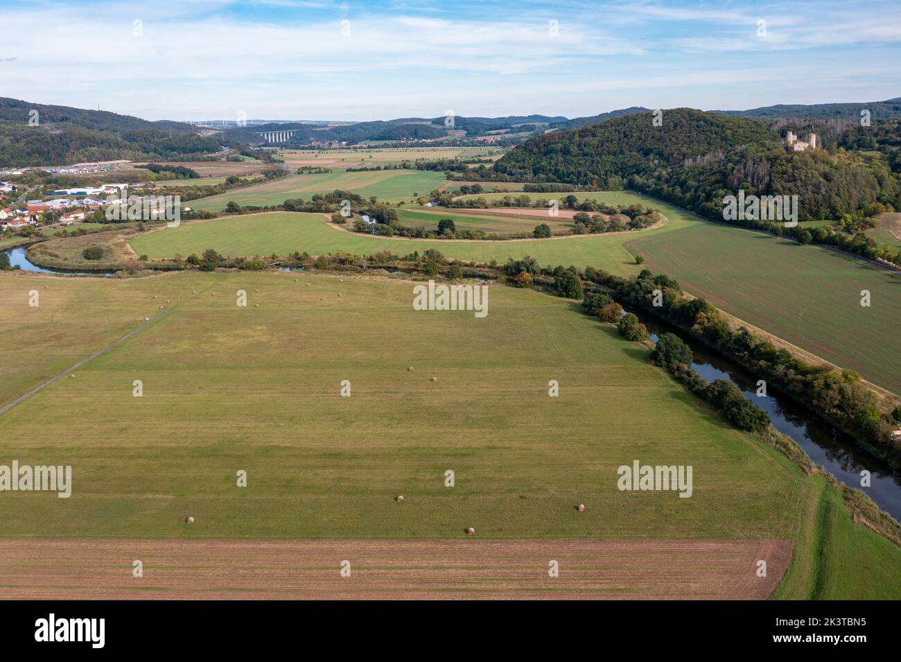 The Werra River between Hesse and Thuringia at HerleshausenThe Werra ...