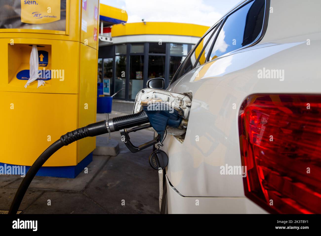 Filling up at a Jet petrol station, Germany Stock Photo - Alamy