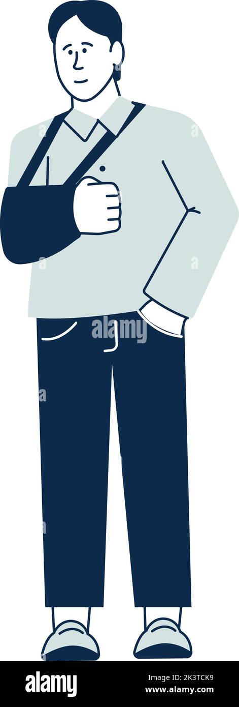 Man with bandaged arm. Injured limb. Broken hand Stock Vector Image ...