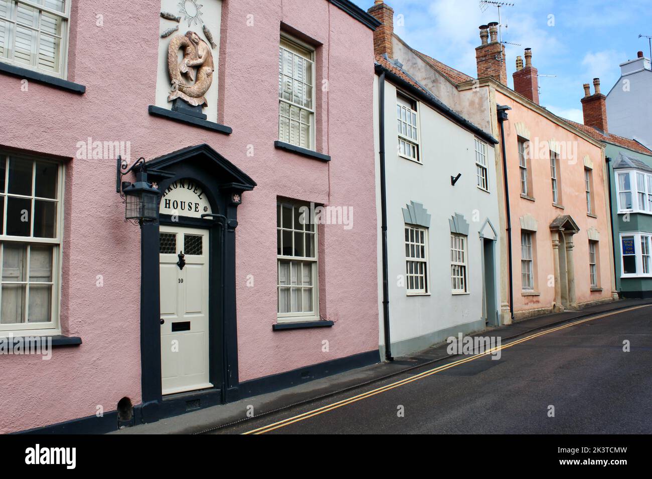 Axbridge, Somerset, England - Street Scene - Mermaid House Stock Photo ...