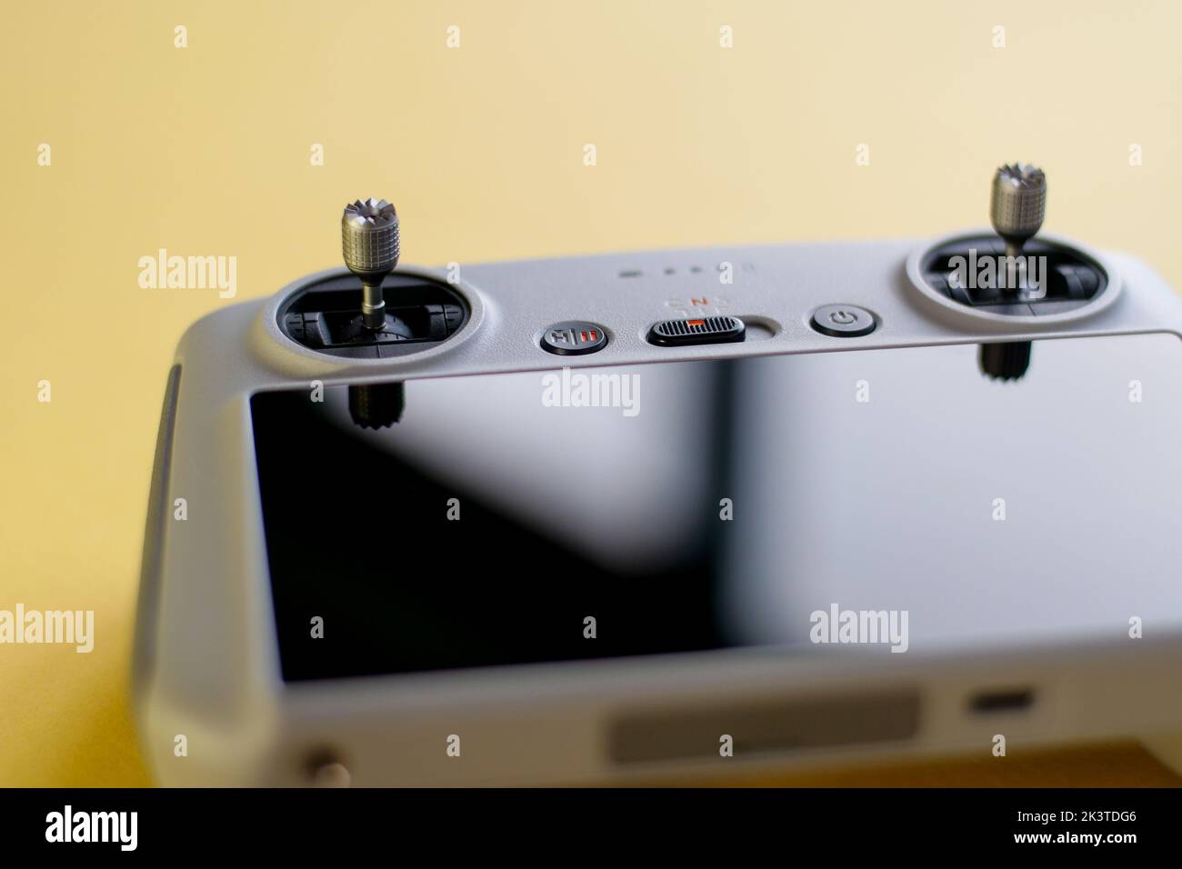 Detail of remote controller of prosumer drone with return to home ...