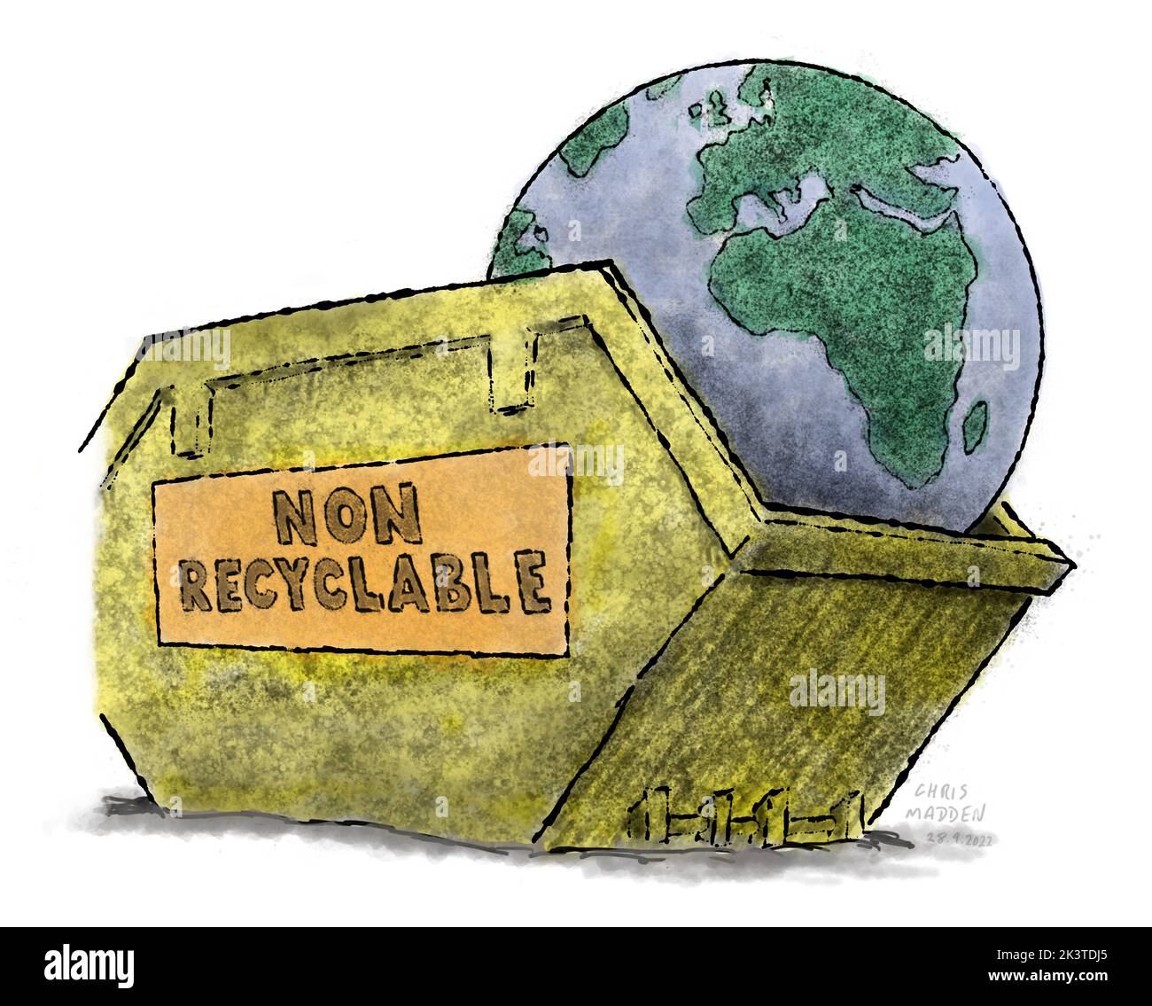 Planet Earth in a rubbish skip Stock Photo - Alamy