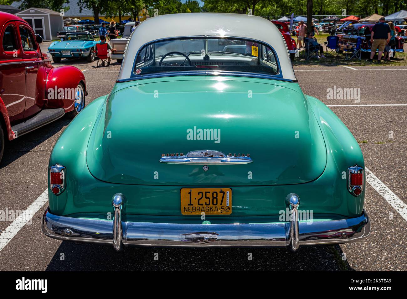 Falcon Heights, MN - June 18, 2022: High perspective rear view of a ...