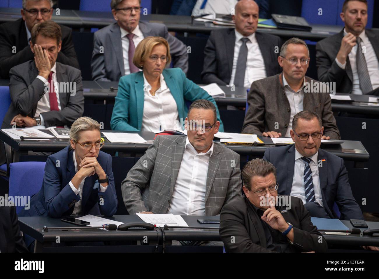 Berlin, Germany. 28th Sep, 2022. Members of the AfD parliamentary group ...