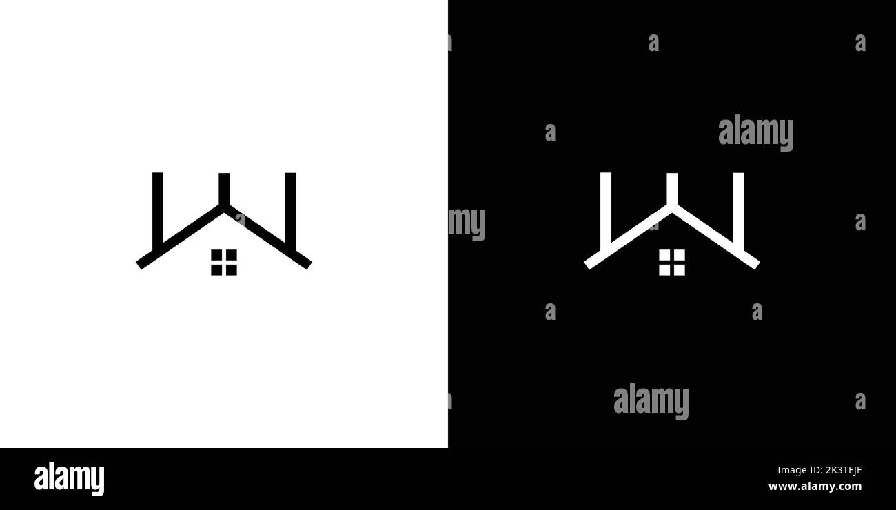 A simple illustration of a house logo design made of initial letters ...