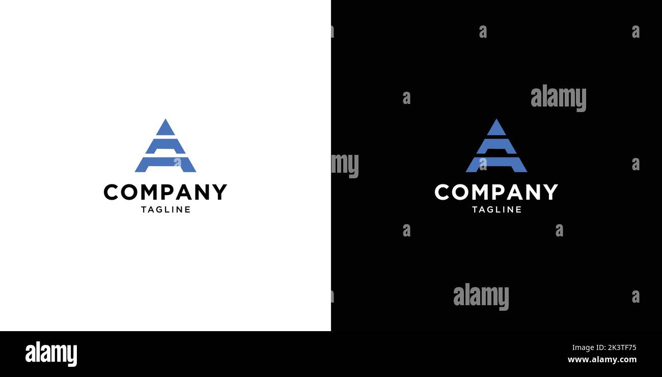 A unique and modern initial A letter triangle logo design against a ...