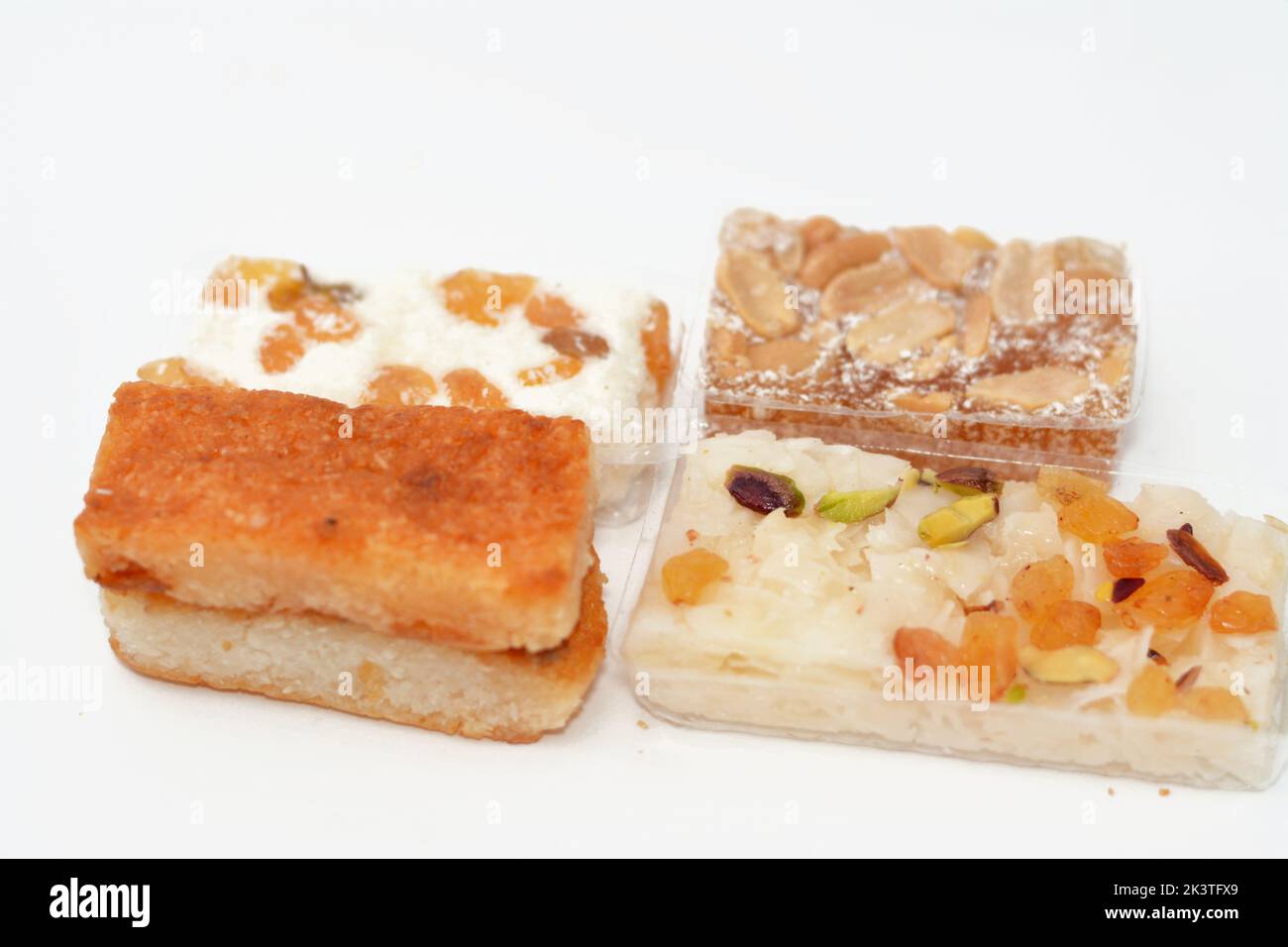 Various Eastern candy of taffy with peanuts, raisins and coconut and ...