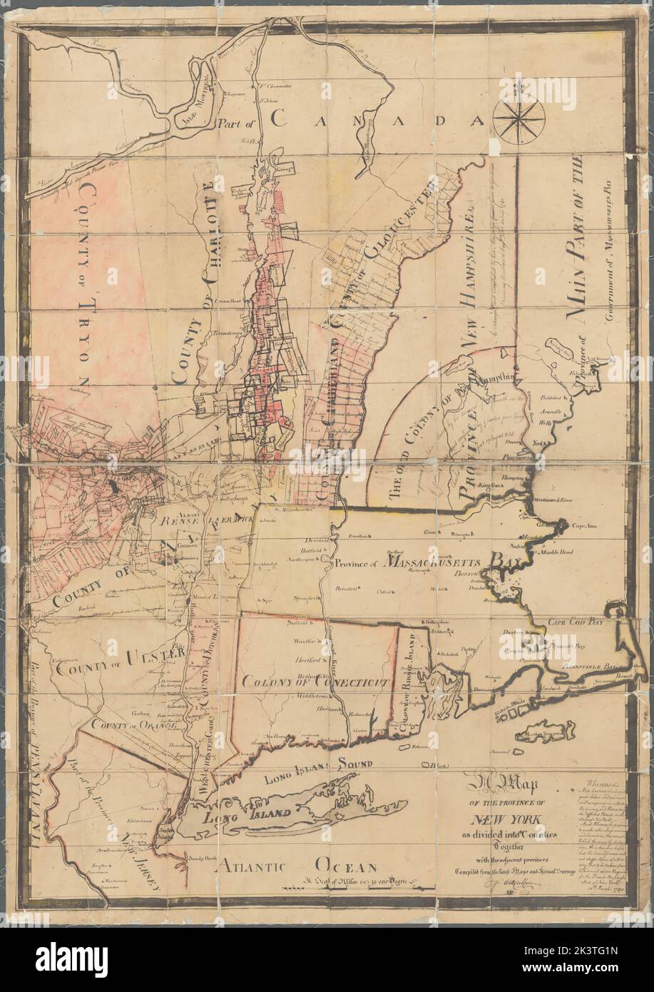 Map of the province of New York as divided into counties together with ...